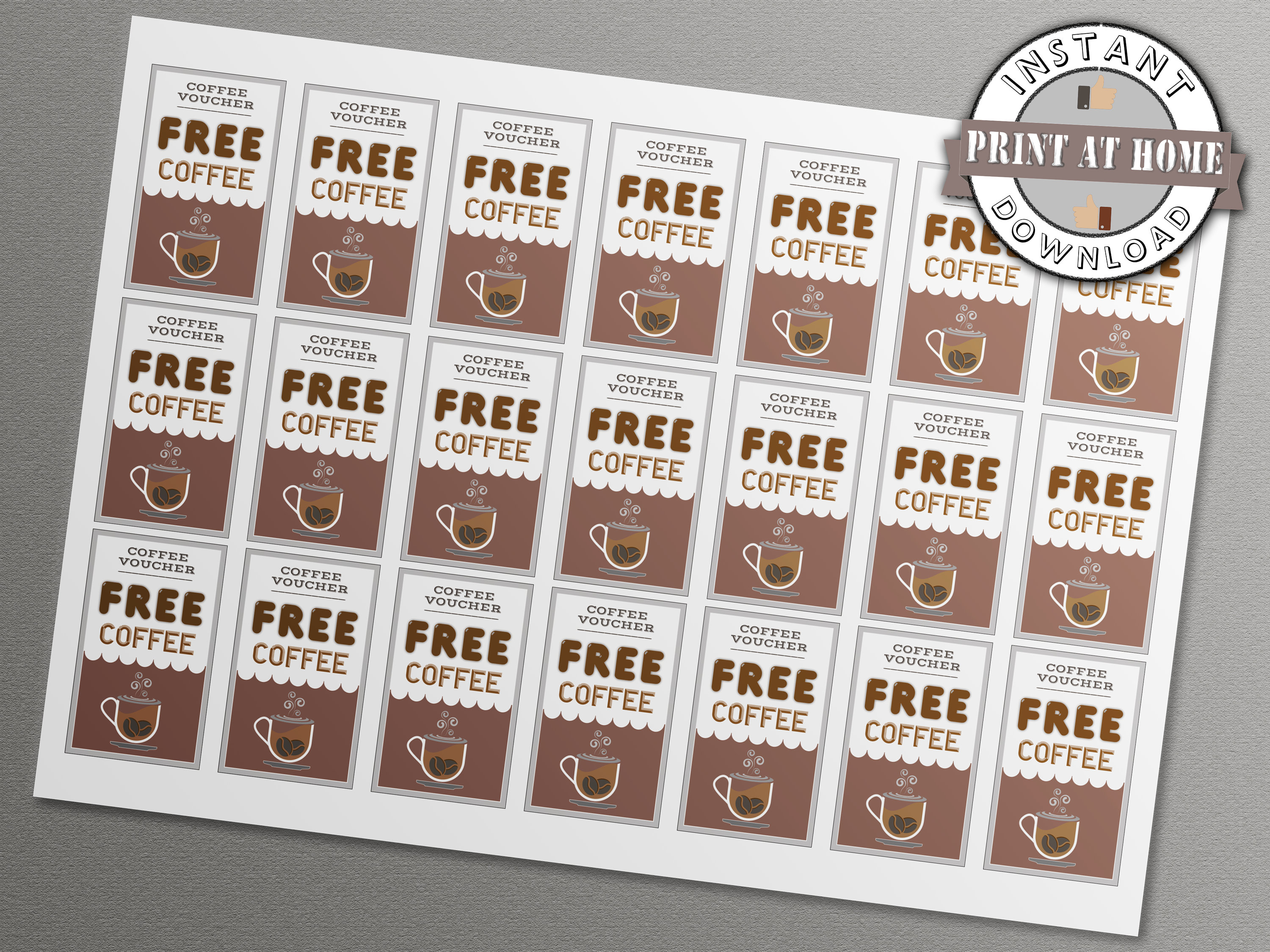 Printable Free Coffee Voucher Ticket (PDF & PNG) - Etsy