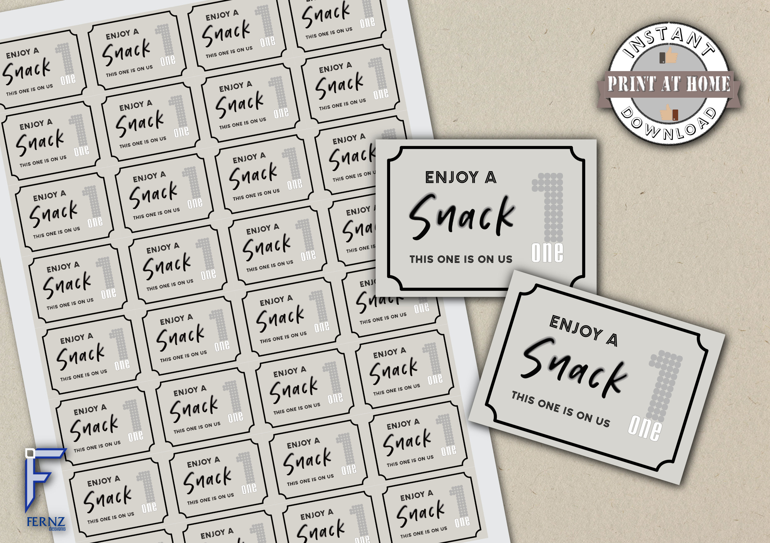 ENJOY A SNACK VOUCHER, Snack Tickets, Event Ticket, Activity Meal ...