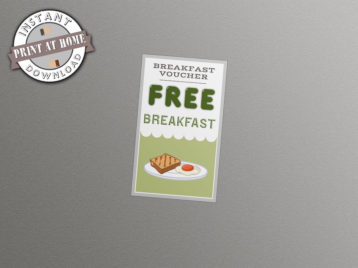 FREE BREAKFAST VOUCHER in Vibrant Color, Breakfast Tickets, Event ...