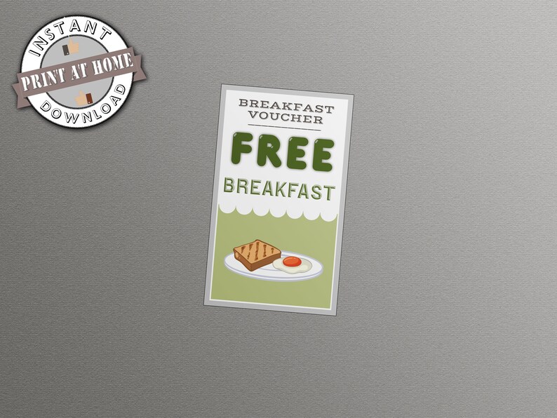 FREE BREAKFAST VOUCHER in Vibrant Color, Breakfast Tickets, Event ...