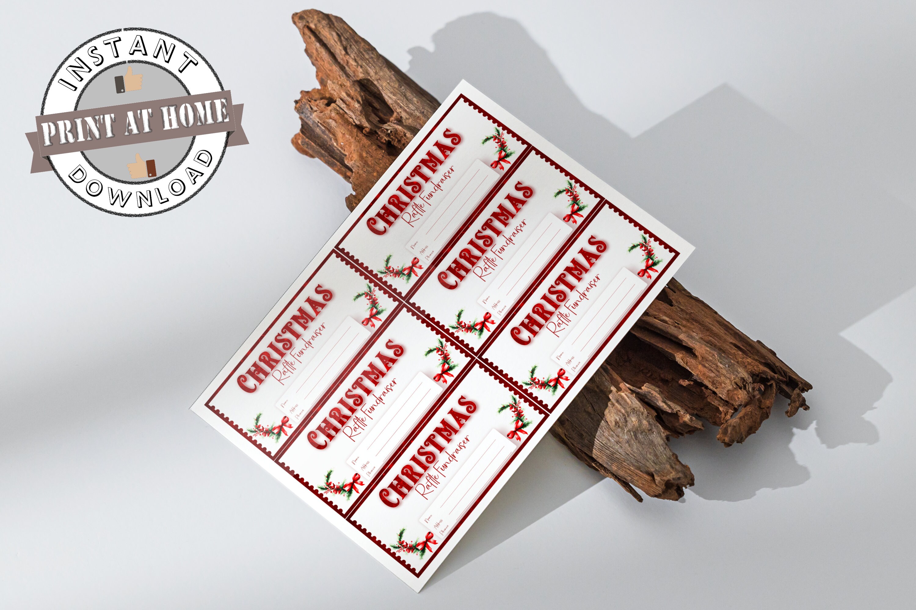 CHRISTMAS TICKET COUPON, Christmas Raffle Ticket, Christmas Ticket ...