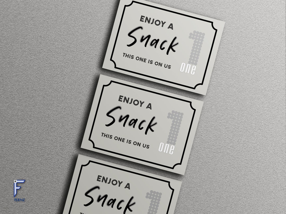 ENJOY A SNACK VOUCHER, Snack Tickets, Event Ticket, Activity Meal Vouchers, Print at Home ...