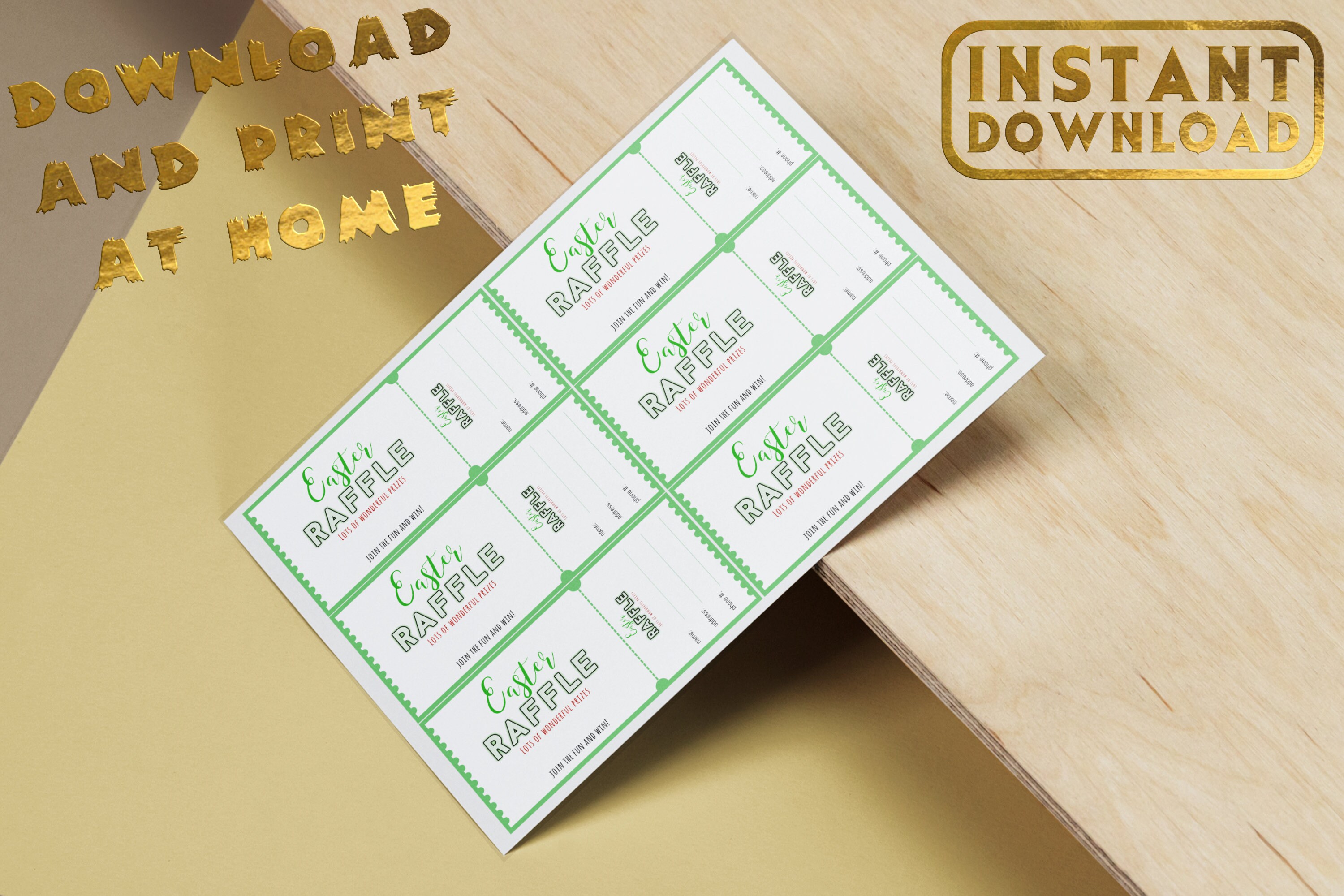 EASTER RAFFLE TICKET, Printable Customizable, Holiday Fundraising ...