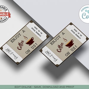 CUSTOMIZABLE COFFEE Ticket Voucher, Printable, Event Ticket, Editable ...