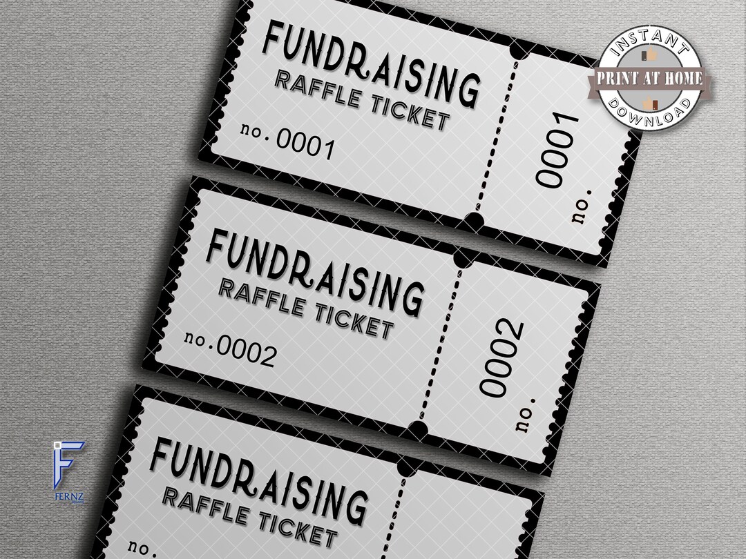 FUNDRAISING RAFFLE Ticket, Raffle Ticket Coupon, Activity Raffle Ticket ...