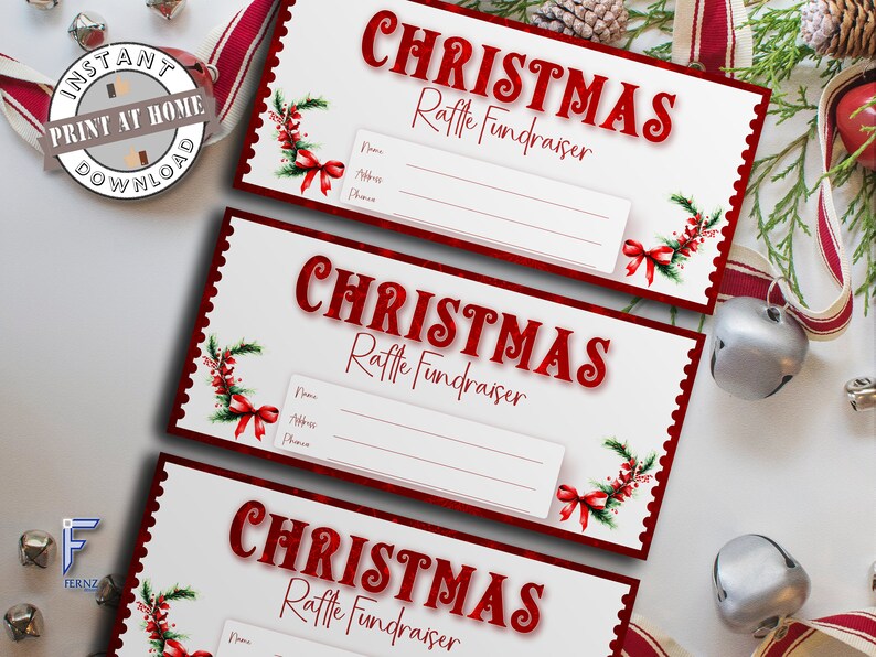 CHRISTMAS TICKET COUPON, Christmas Raffle Ticket, Christmas Ticket ...