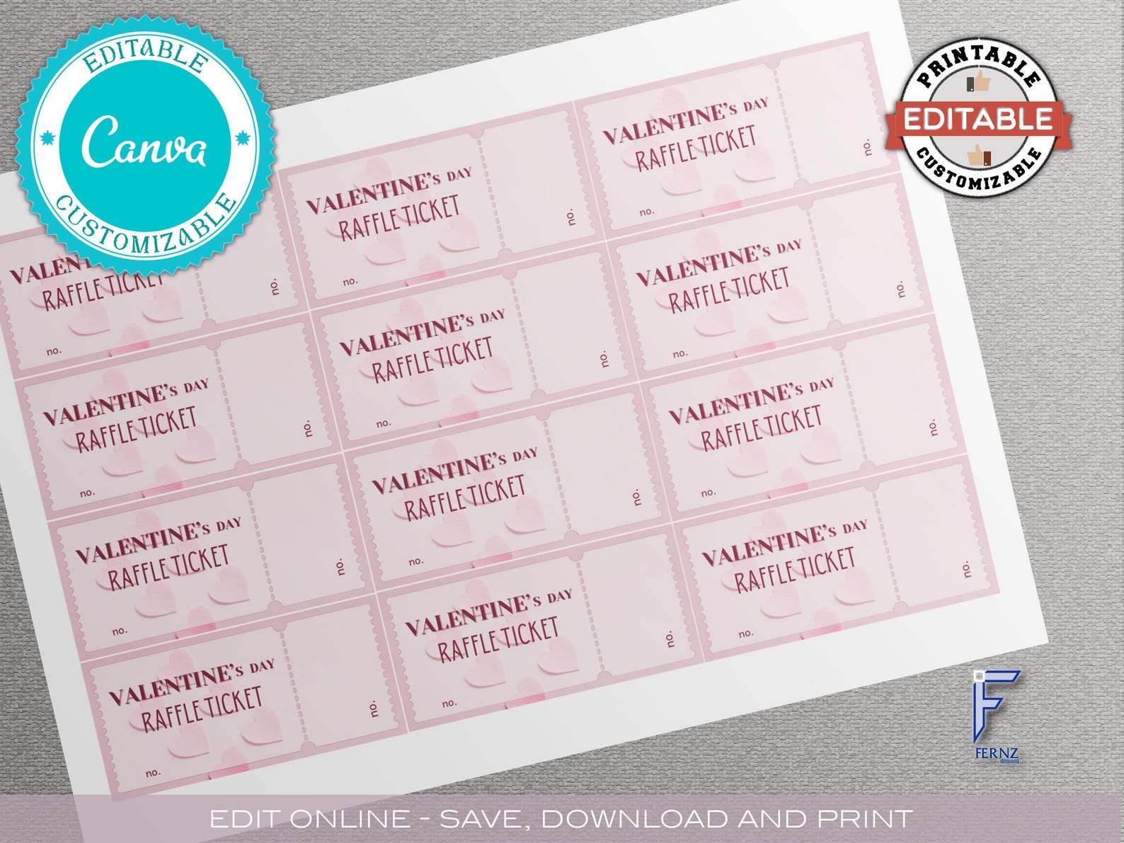 VALENTINE'S DAY Raffle Ticket, Raffle Ticket Coupon, Activity Raffle ...