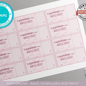 VALENTINE'S DAY Raffle Ticket, Raffle Ticket Coupon, Activity Raffle ...