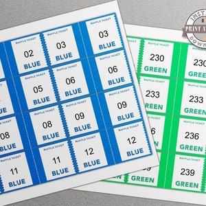 COLORED RAFFLE TICKETS, Raffle Ticket, Activity Raffle Ticket Numbers ...