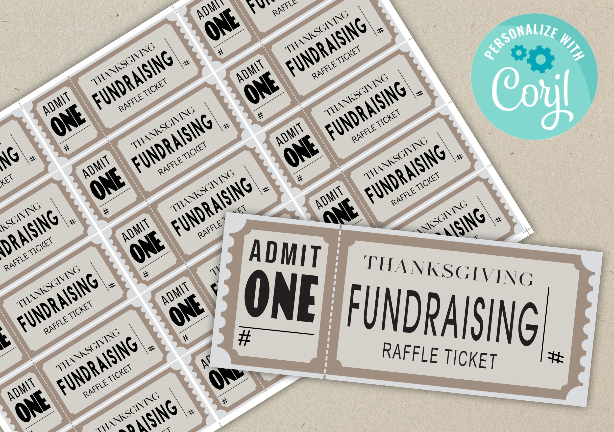 EDITABLE, Printable Raffle Ticket Coupon, Blank Raffle Ticket, Activity ...