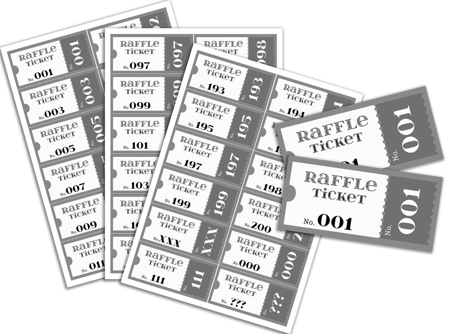 RAFFLE TICKET PRINTABLE, Raffle Ticket Numbers, Activity Raffle Ticket ...