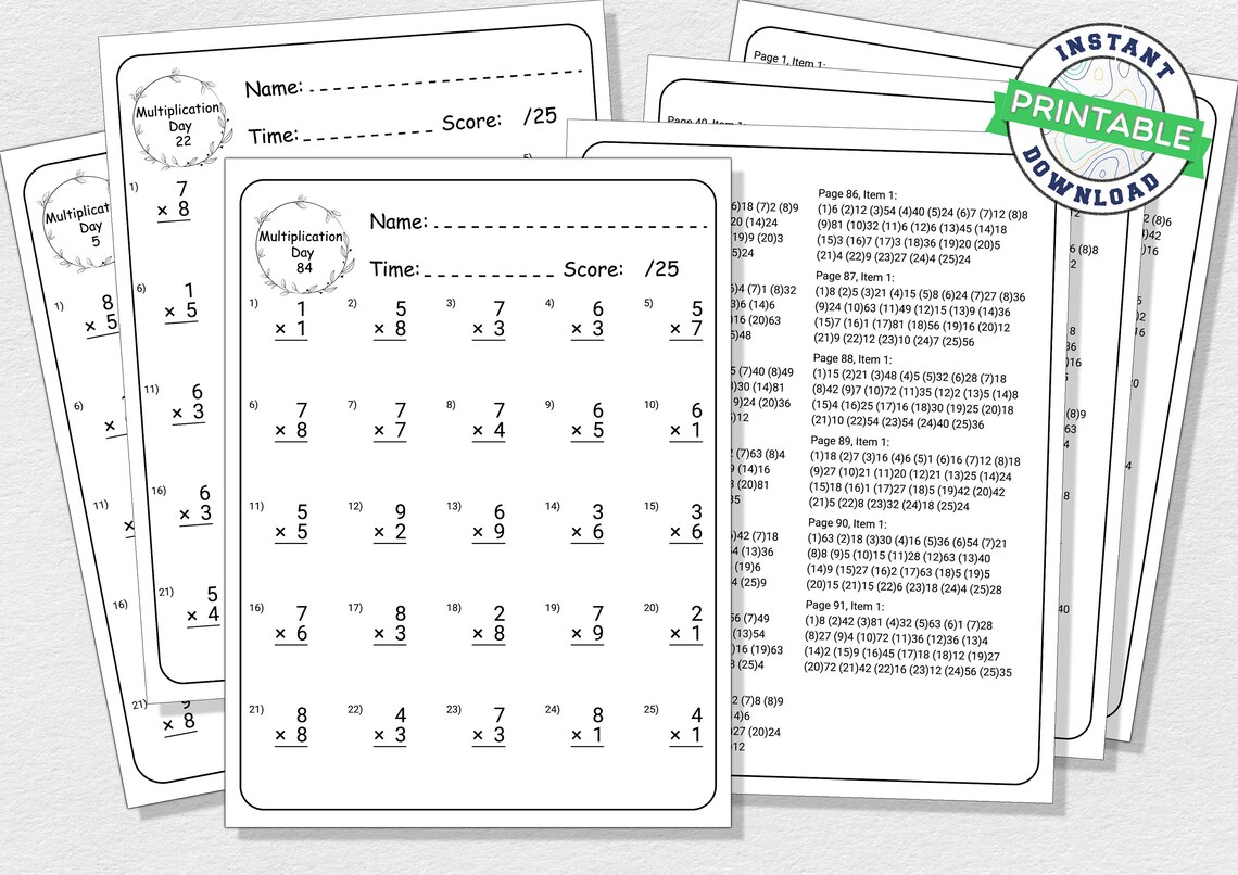 100 Days Math Workbook - Grade 3 - Multiplication, Math Workbook Png ...
