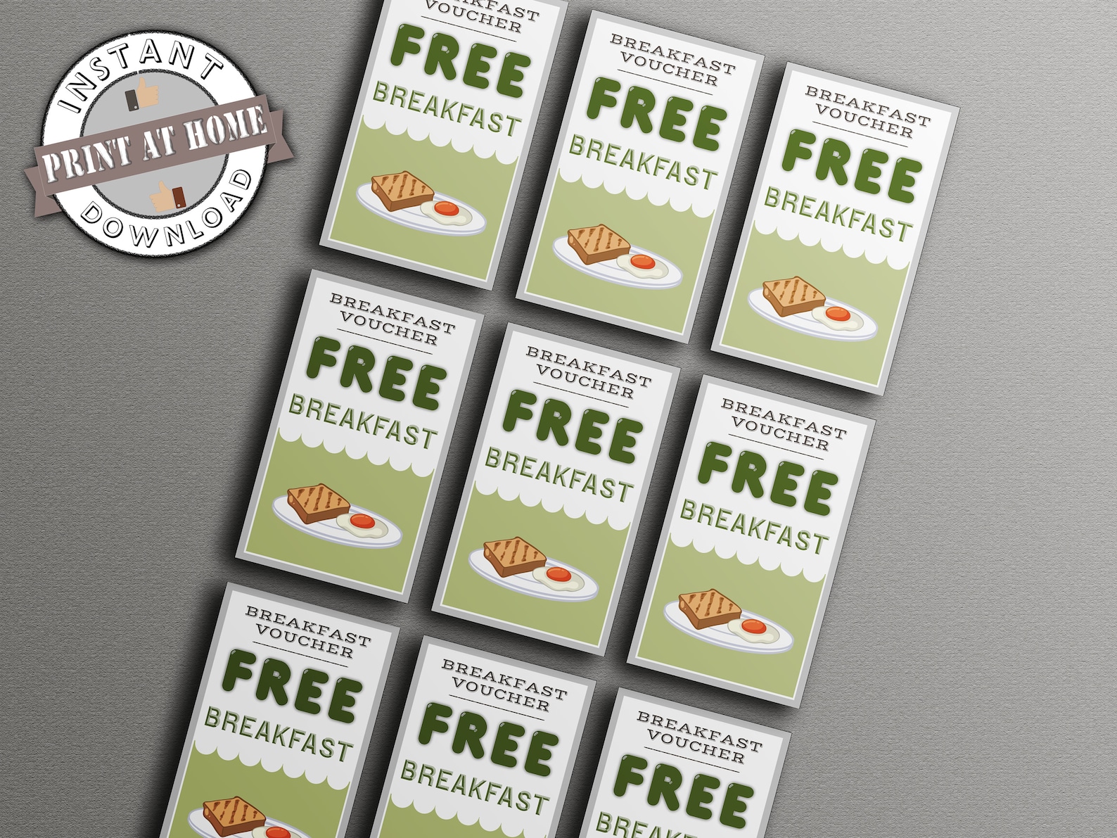 FREE BREAKFAST VOUCHER in Vibrant Color, Breakfast Tickets, Event ...