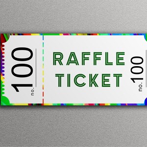 RAFFLE TICKET COUPON, Raffle Ticket Numbers, Activity Raffle Ticket ...