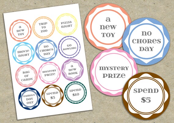 PRINTABLE REWARD TOKEN Printable Token Coupons Kids Activity - Etsy
