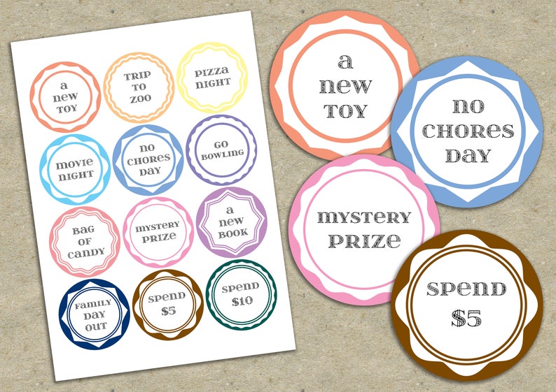 PRINTABLE REWARD TOKEN Printable Token Coupons Kids Activity - Etsy