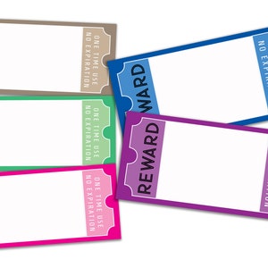 PRINTABLE REWARD COUPONS, Reward Coupons for Kids, Reward Tokens for ...