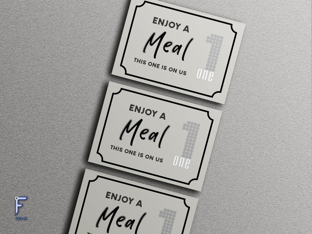ENJOY A MEAL VOUCHER, Meal Tickets, Event Ticket, Activity Meal Vouchers, Print at Home ...