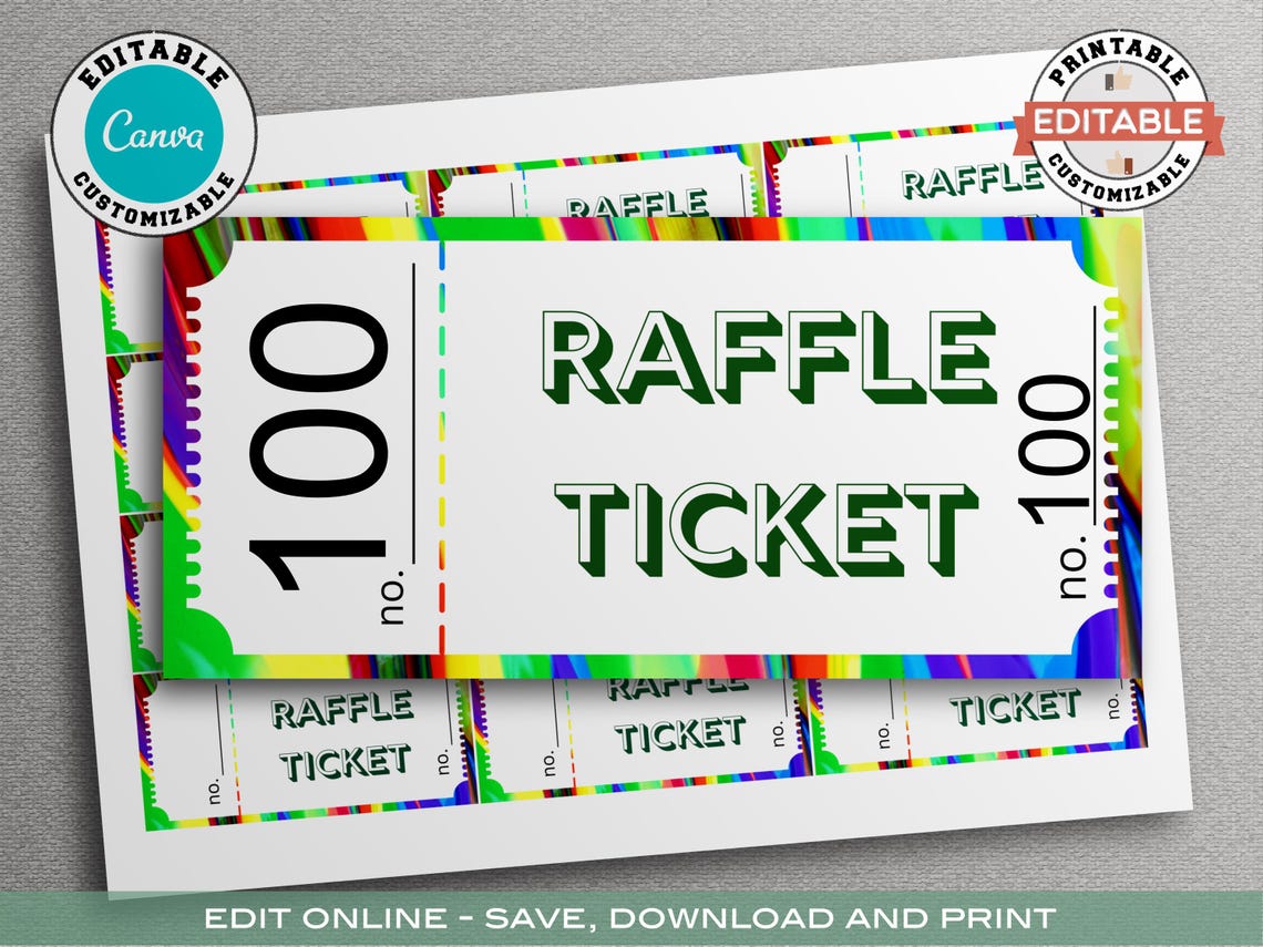 Editable RAFFLE TICKET COUPON, Raffle Ticket Coupon, Editable Raffle ...