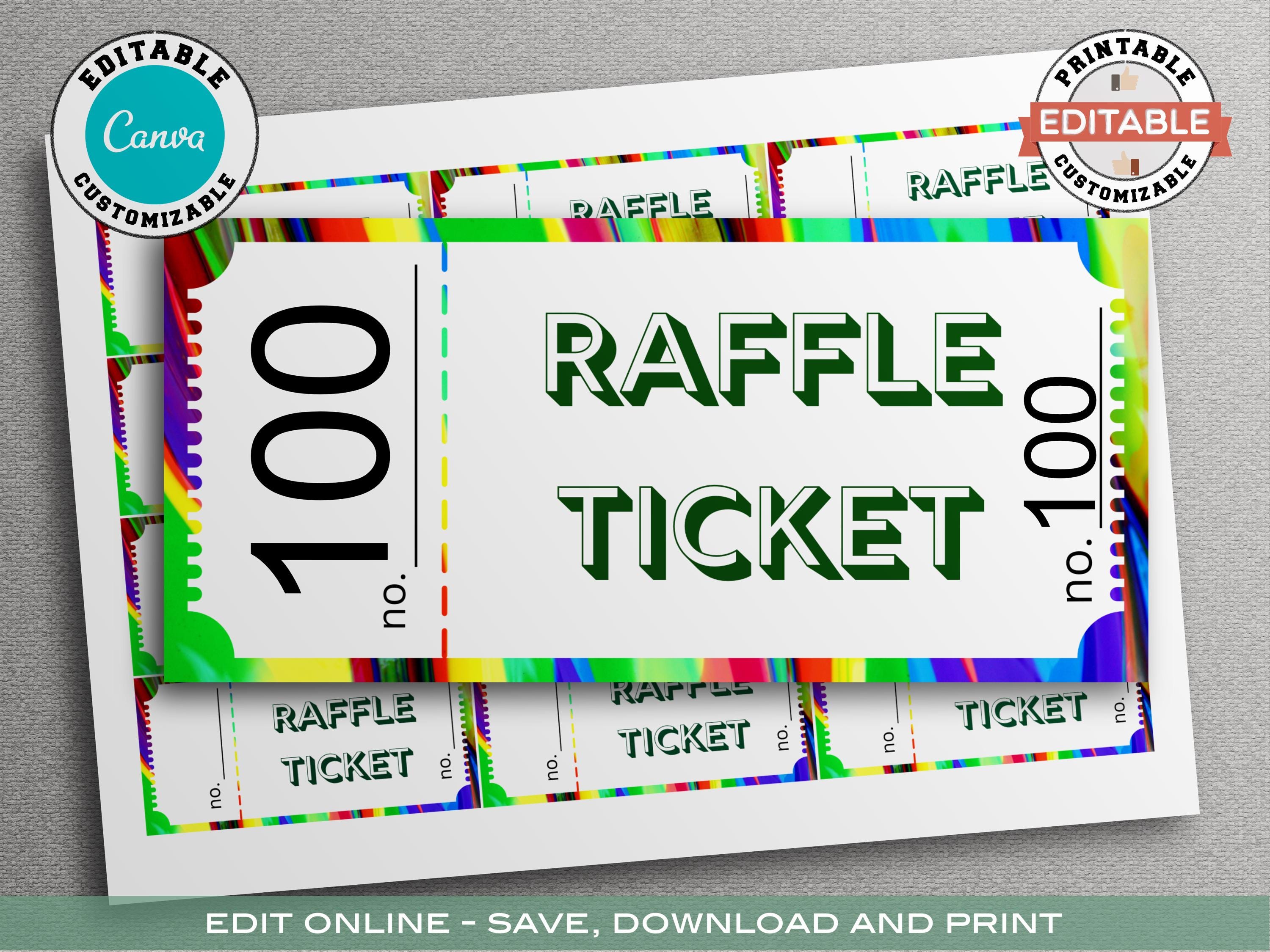 Editable RAFFLE TICKET COUPON, Raffle Ticket Coupon, Editable Raffle ...