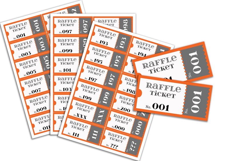 RAFFLE TICKET COUPON, Raffle Ticket Printable, Activity Raffle Ticket ...