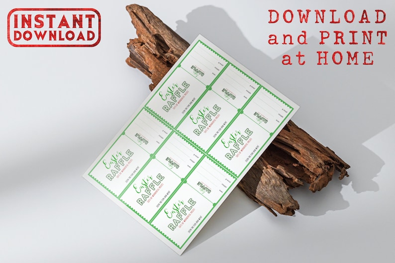 EASTER RAFFLE TICKET, Printable Customizable, Holiday Fundraising ...