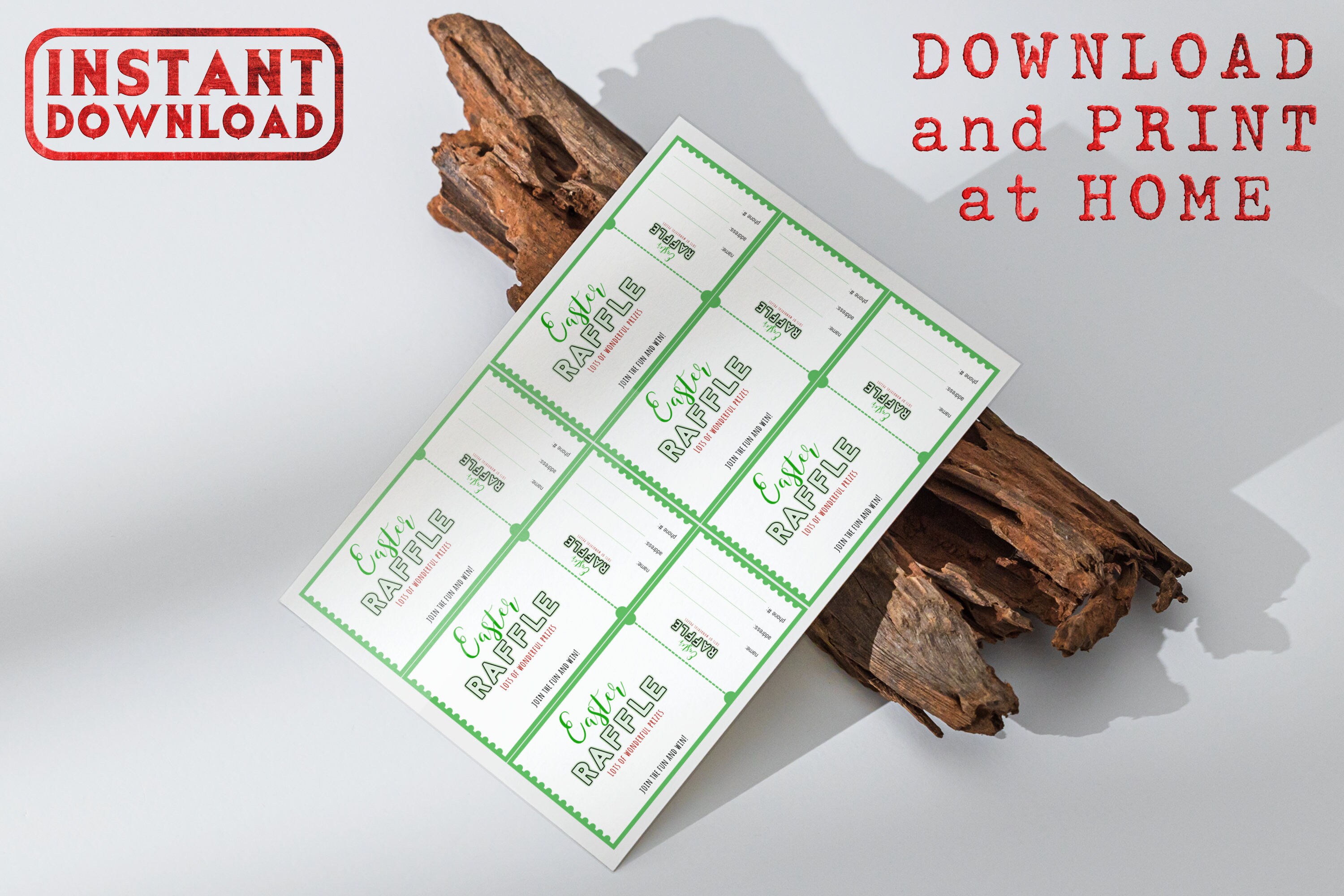 EASTER RAFFLE TICKET, Printable Customizable, Holiday Fundraising ...