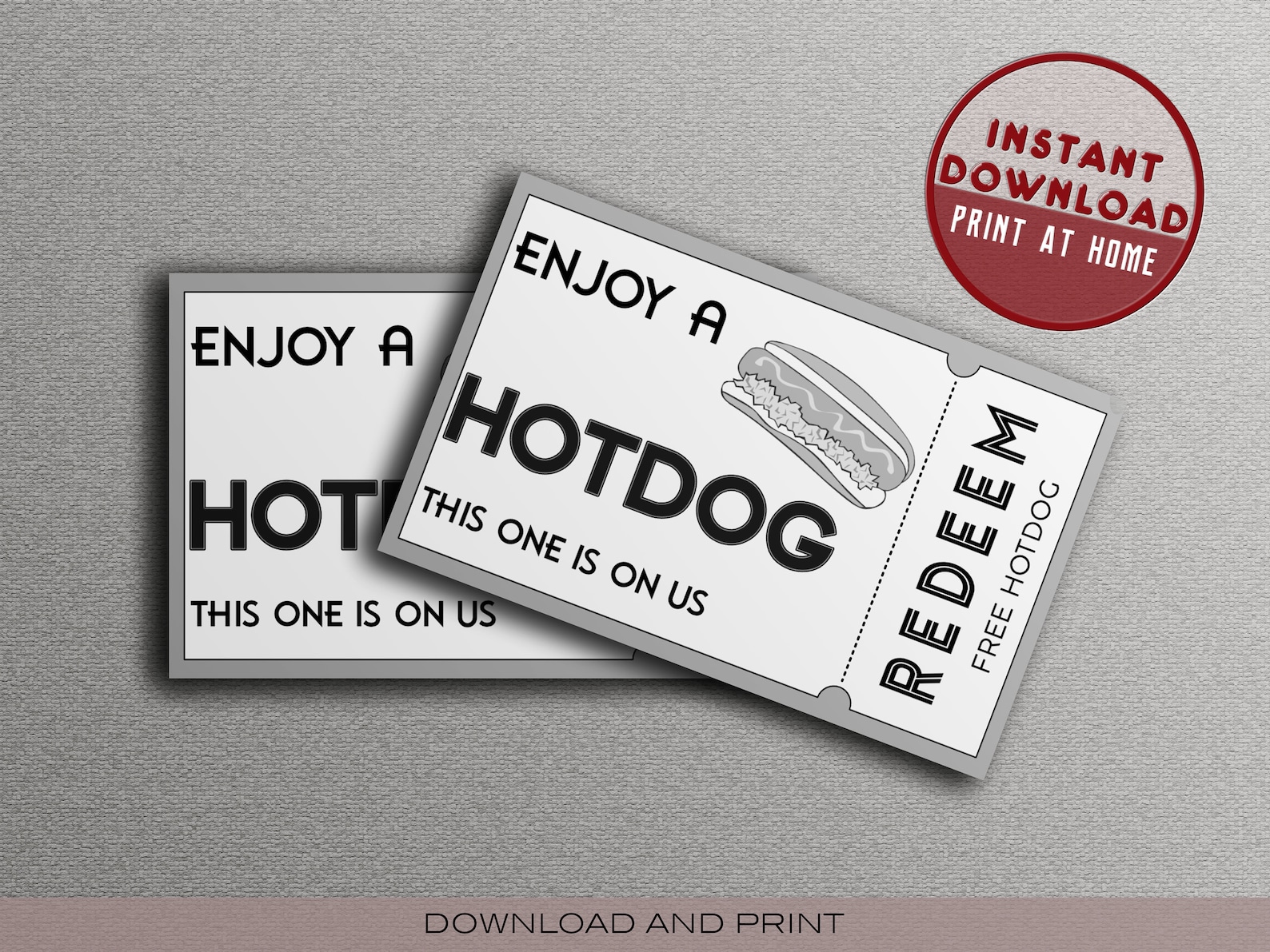 Printable Hotdog Voucher Tickets, Meal Activity (digital Download) - Etsy