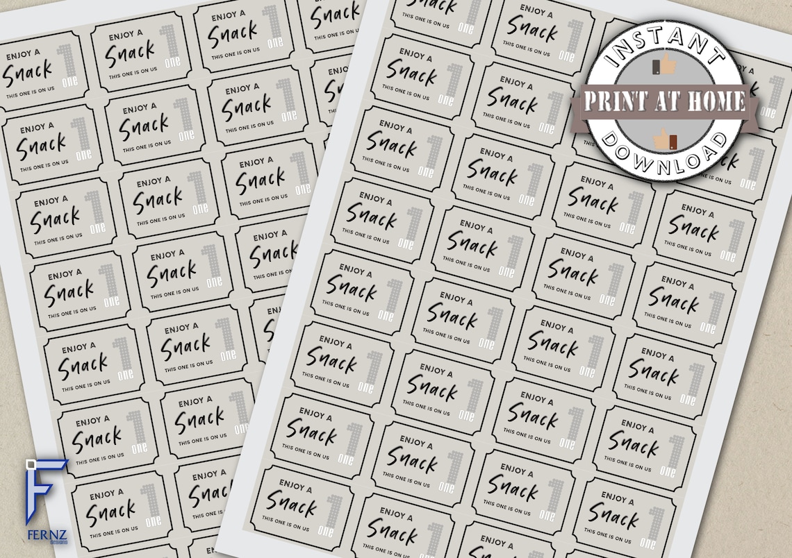 ENJOY A SNACK VOUCHER, Snack Tickets, Event Ticket, Activity Meal ...