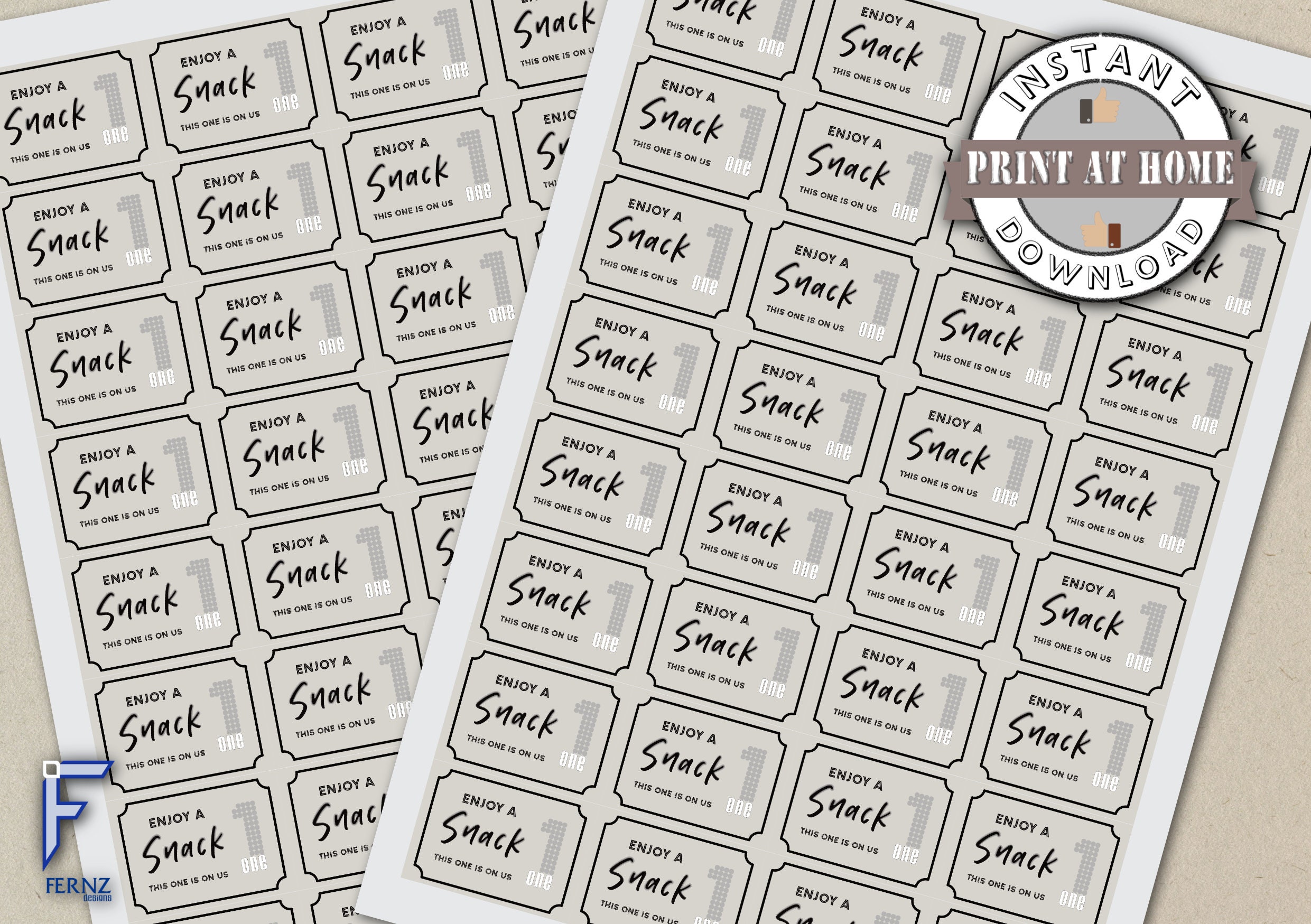 ENJOY A SNACK VOUCHER, Snack Tickets, Event Ticket, Activity Meal ...