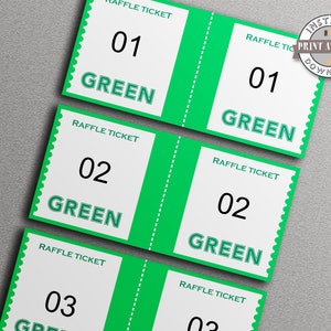 COLORED RAFFLE TICKETS, Raffle Ticket, Activity Raffle Ticket Numbers ...