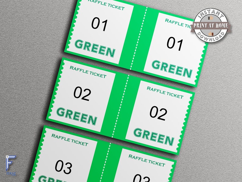 COLORED RAFFLE TICKETS, Raffle Ticket, Activity Raffle Ticket Numbers ...