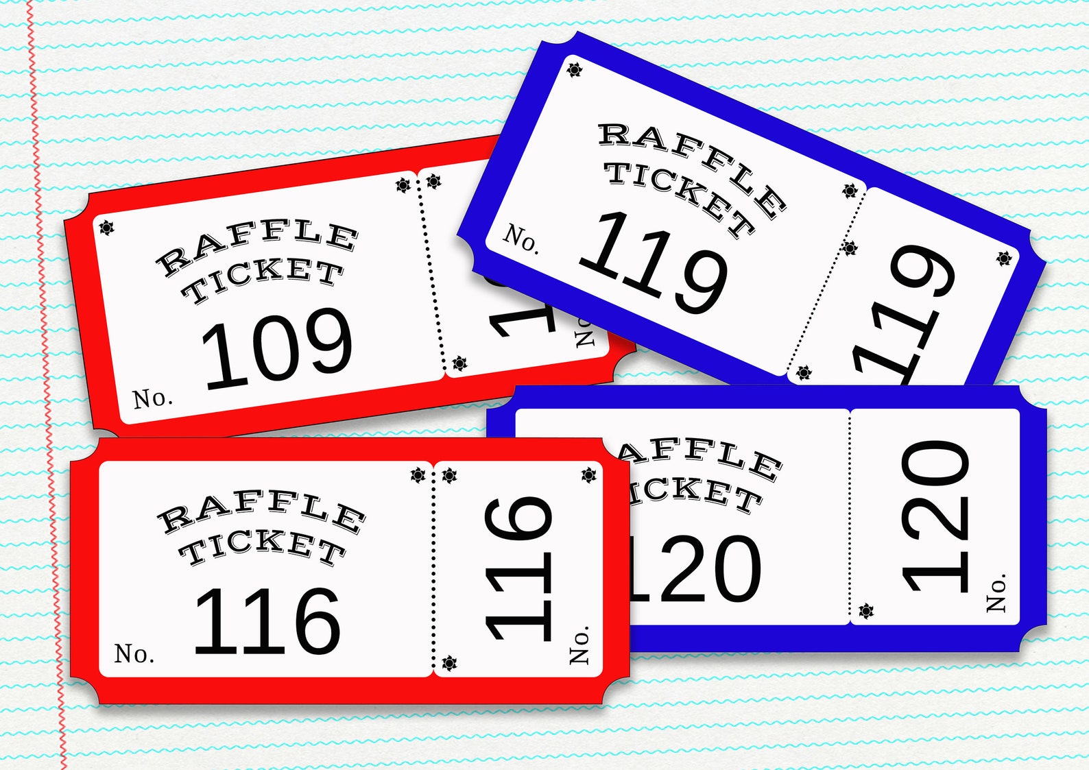 RAFFLE TICKET COUPON, Printable Raffle Ticket Numbers, Printable ...