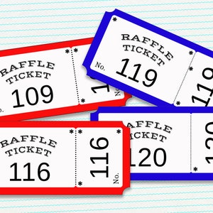 RAFFLE TICKET COUPON, Printable Raffle Ticket Numbers, Printable ...