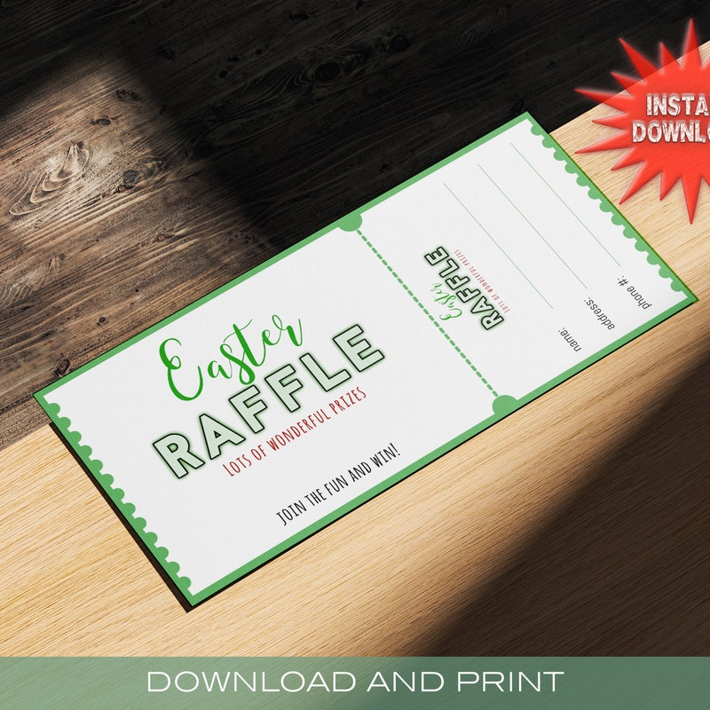 Raffle Ticket Printable - Etsy