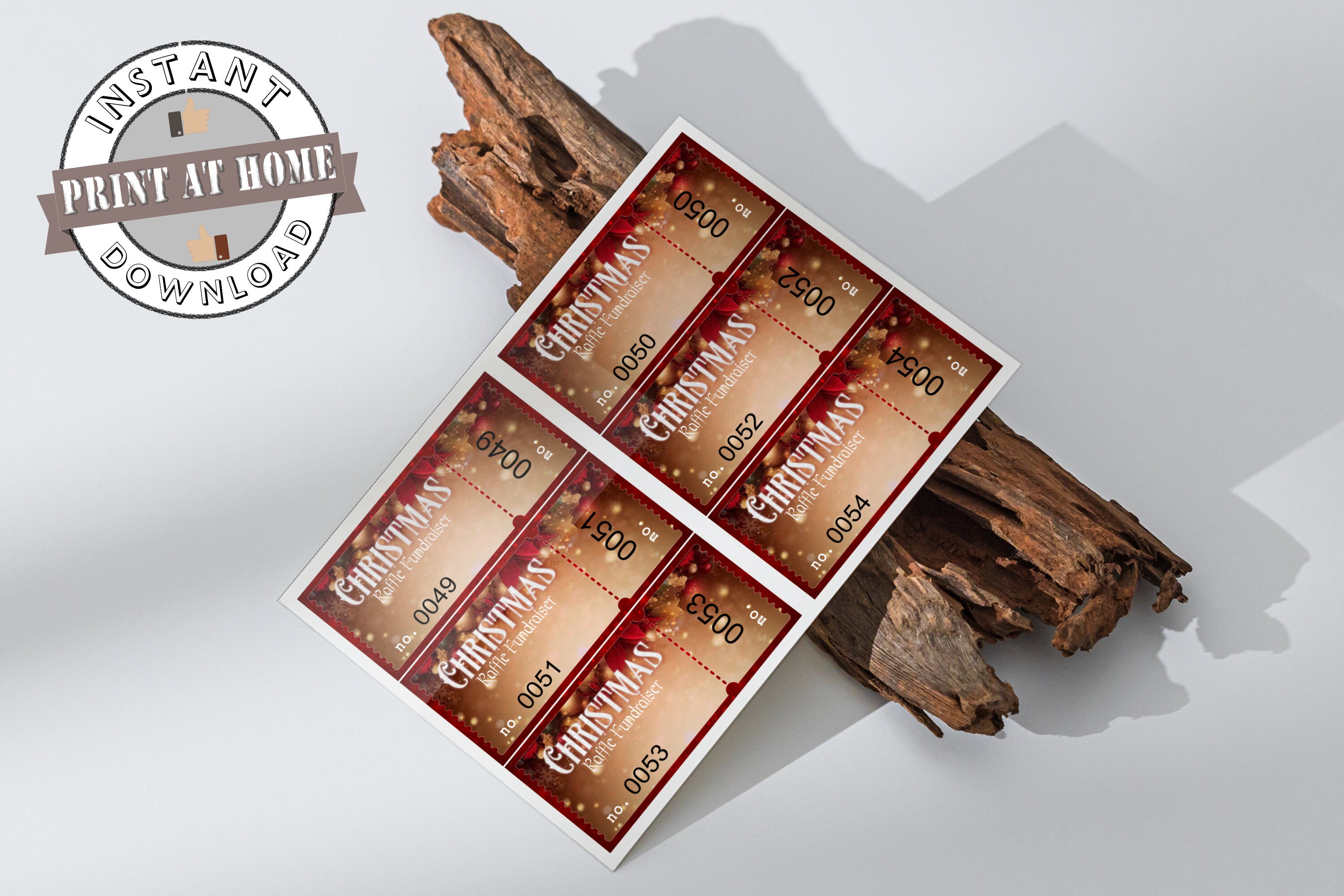 RAFFLE TICKET TEMPLATE, Christmas Raffle Ticket, Christmas Ticket ...