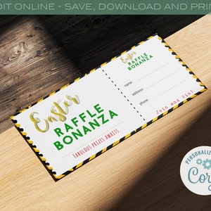 EDITABLE RAFFLE TICKET, Printable Customizable, Editable Holiday Ticket ...
