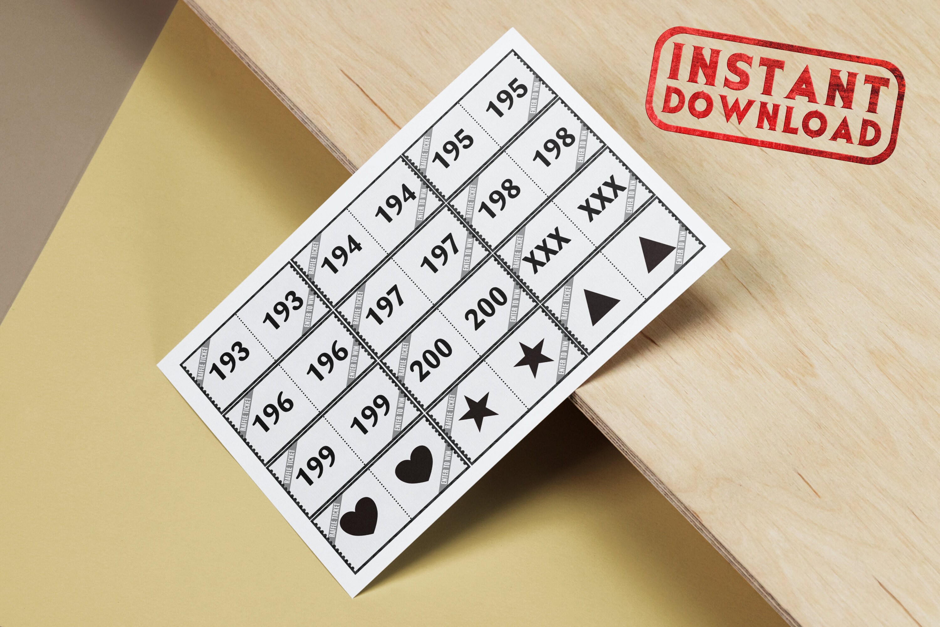 RAFFLE TICKET COUPON, Raffle Ticket, Tombola Raffle Ticket, Fundraising ...