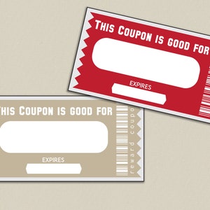 BLANK REWARD COUPON, Printable Coupons, Kids Activity Coupon ...