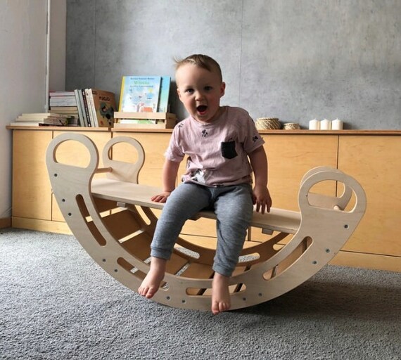 Toys Ride On & Rocking Toys Toys & Games montessori Rainbow rocker ...