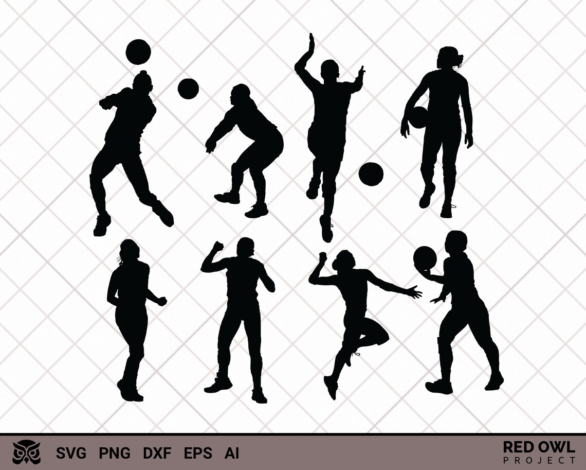 Volleyball SVG, Volleyball SVG Bundle, Silhouette Bundle SVG Cut File ...