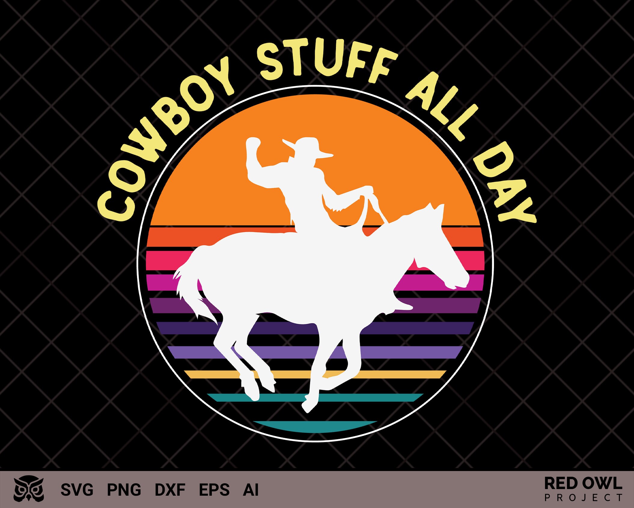 Cowboy SVG, Cowboy Stuff All Day SVG, Western Country Southern, Horse ...