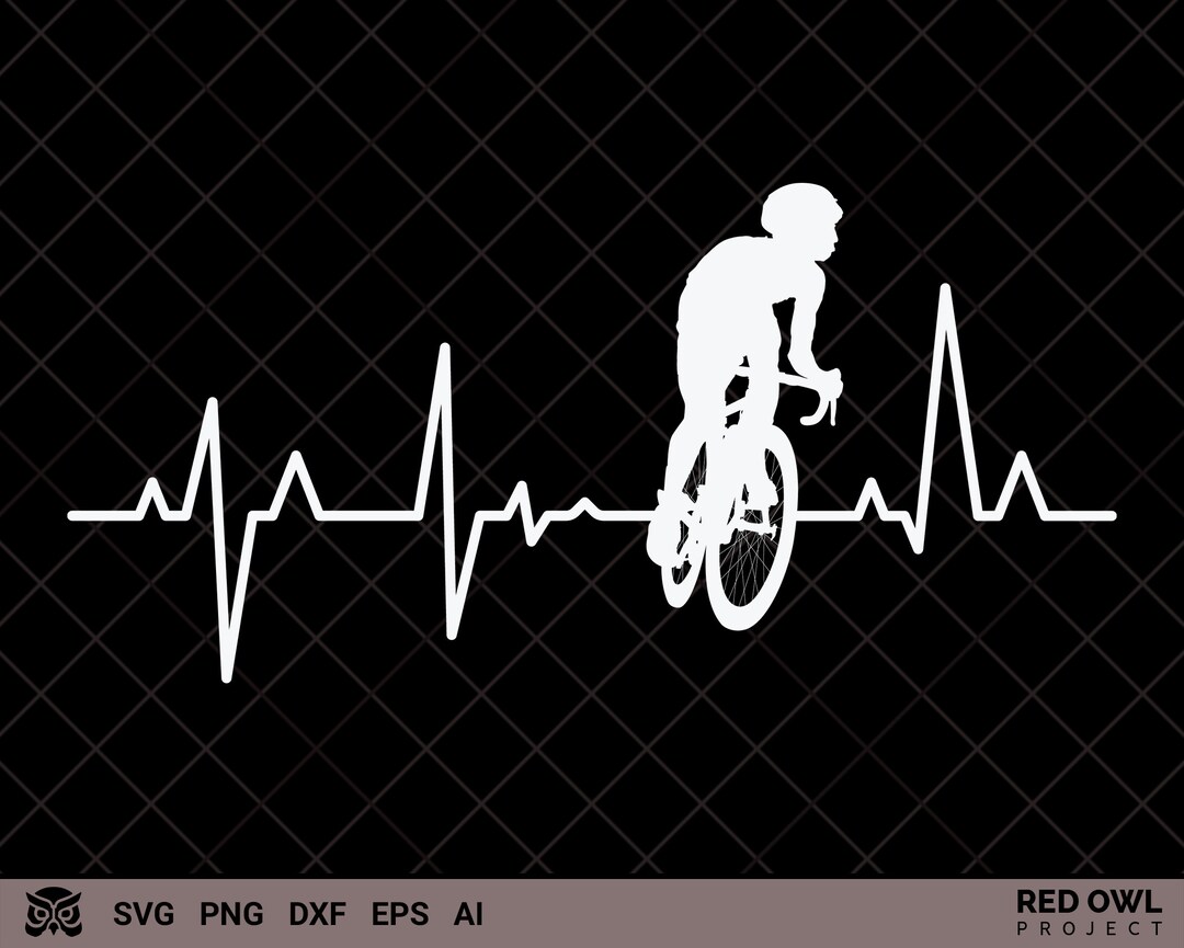 Cycling SVG, Cyclist Lifeline Heartbeat SVG, Vintage Svg, Bike Life Svg ...