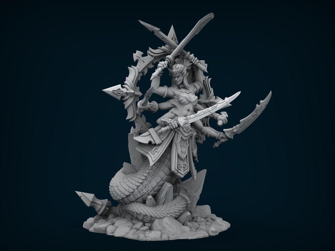 Marilith Tanar'ri Commander | Enter the Drains | 32mm Fantasy Miniature ...