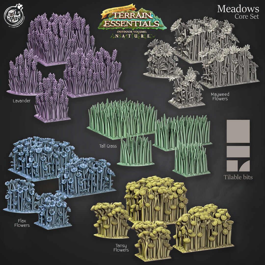 Meadows Tile Terrain | Terrain Essentials | 32mm Tabletop | 4K Detail ...