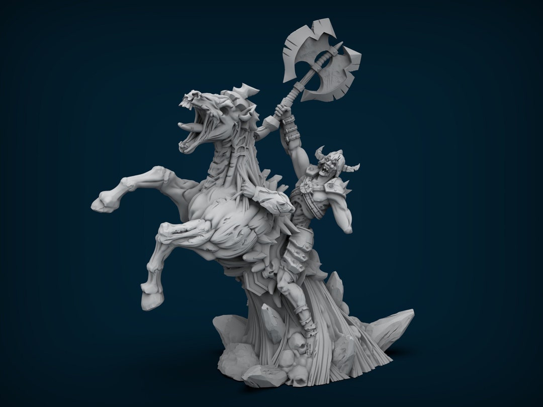 Undead Mounted Warhorse Rider B | Hidden Crypt | 32mm Fantasy Miniature ...
