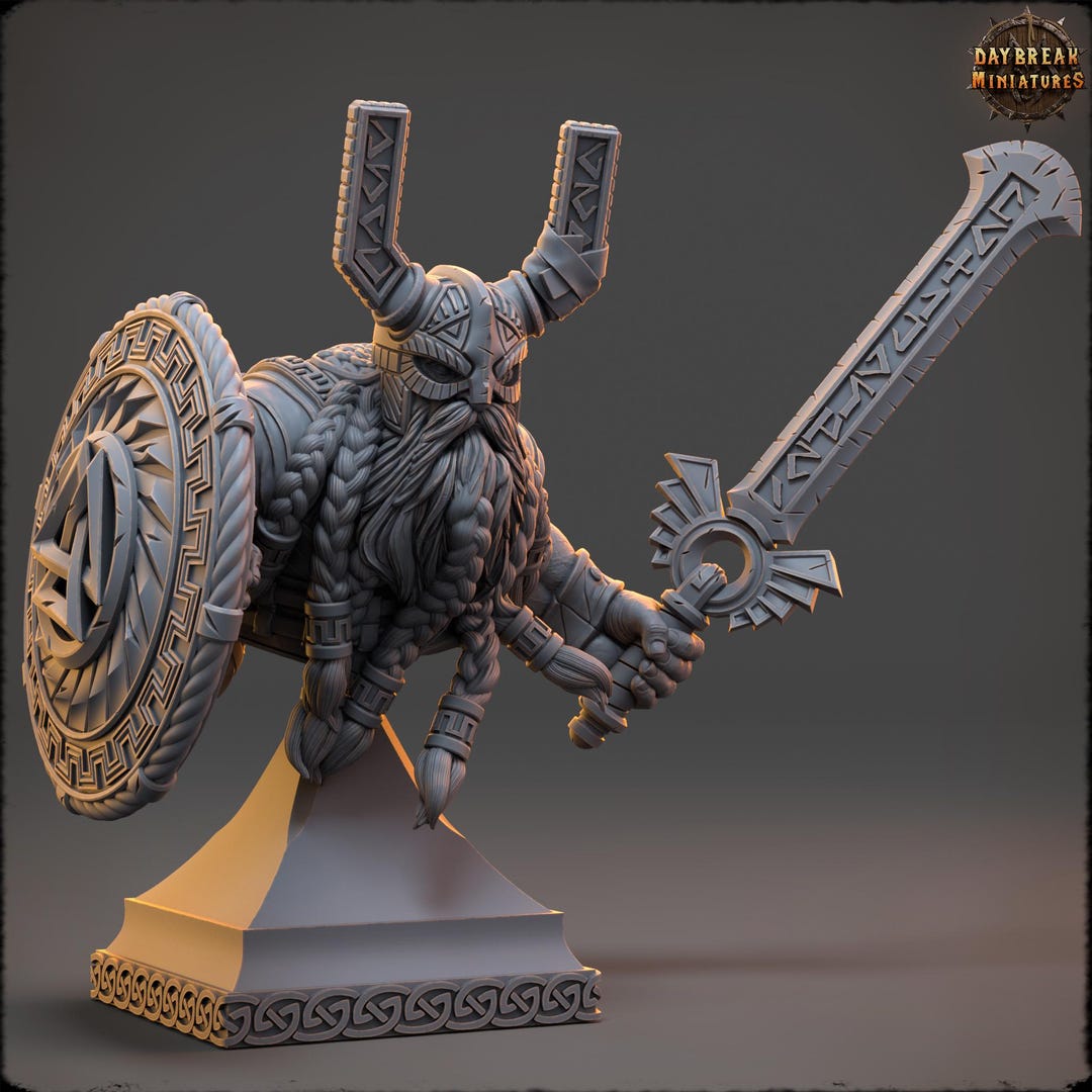 Eino Raven Jegger Dwarf Paladin Bust 75mm Fantasy Miniature 4K Detail D ...