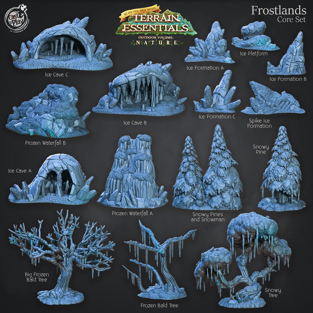 Frostlands Snow Ice Tundra Terrain | Terrain Essentials | 32mm Tabletop ...