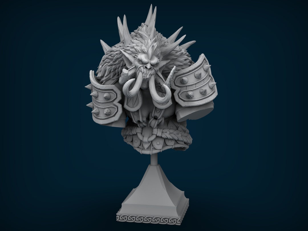 Jolan Frak Troll Tusk Corrupt Warrior | Bust | 75mm Fantasy Miniature ...