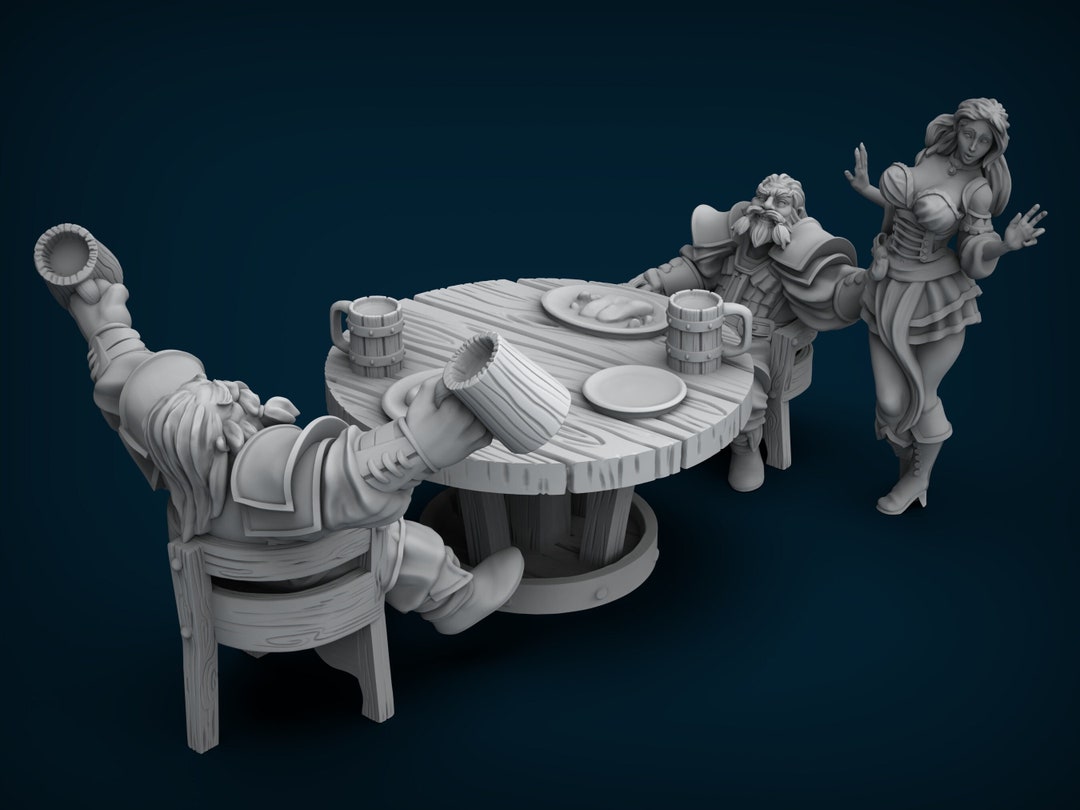 Dwarf Tavern Table Miniature | 32mm D&D RPG Terrain - Etsy